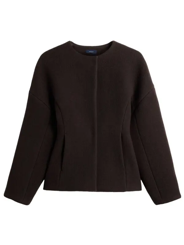 Soeur Sculpted Wool-cotton Coat For - Brown