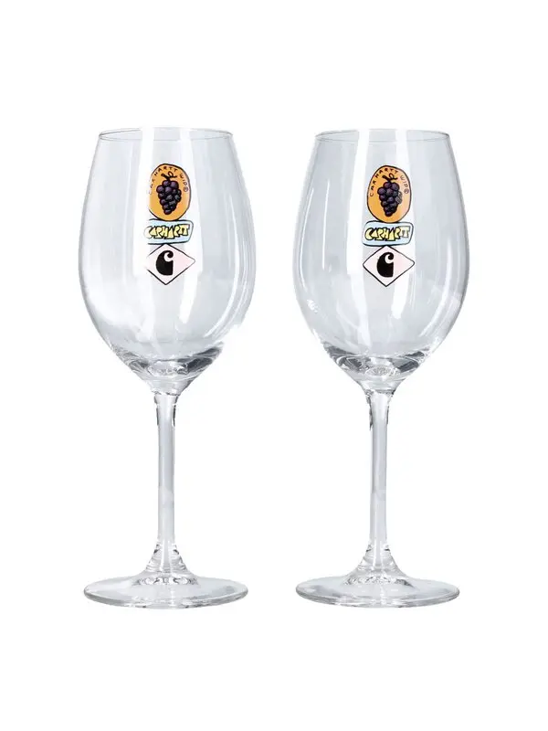 Carhartt Work In Progress Set Of 2 Stemmed Wine Glasses - Transparent