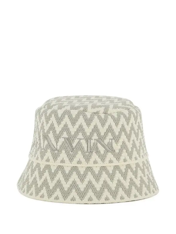 LANVIN Jacquard Cotton Bucket Hat With Embroidered Logo - Green