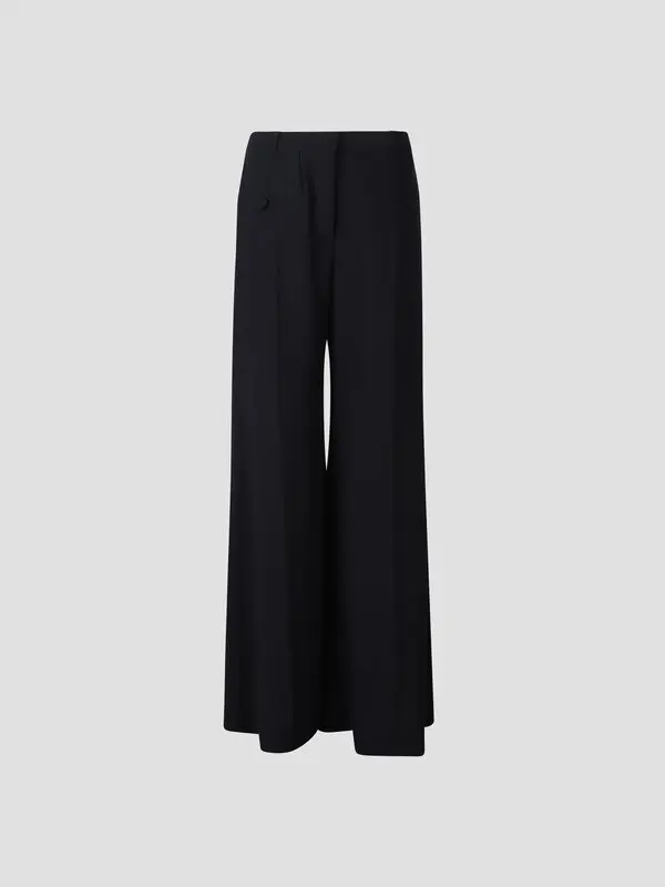 Vivetta Crepe Wide-leg Trousers With Slits - Blue