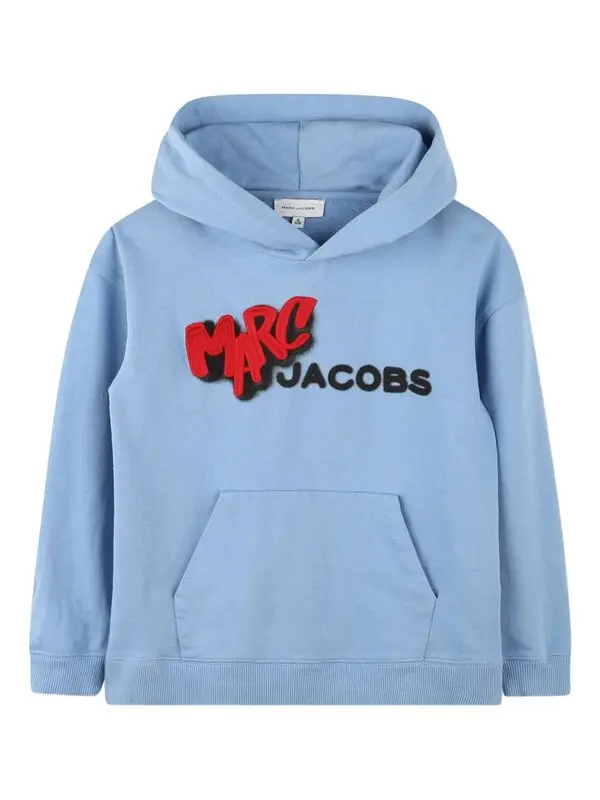 Marc Jacobs Mini Hooded Front Pouch Handbag With Logo Print - Clear Blue