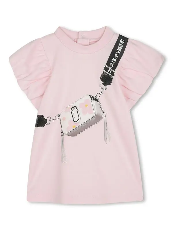 Marc Jacobs Mini Ruffle Sleeve Dress With Snap Closure - Pink