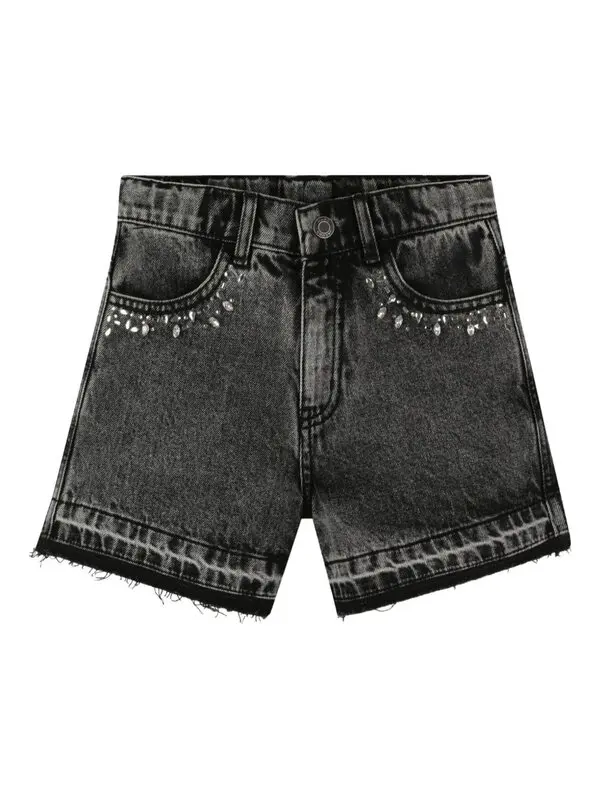 Marc Jacobs Embellished Frayed Hem Denim Shorts