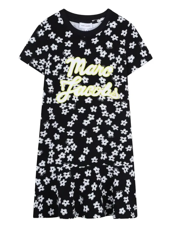 Marc Jacobs Floral Print Round Neck Short Sleeve Dress