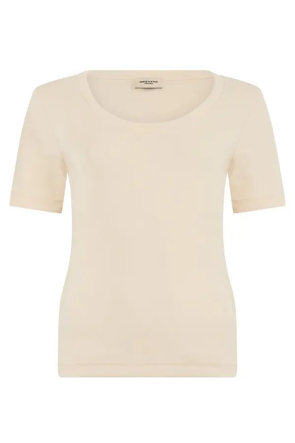 Max Mara Weekend-ready Short-sleeve T-shirt With Round Neck - Beige