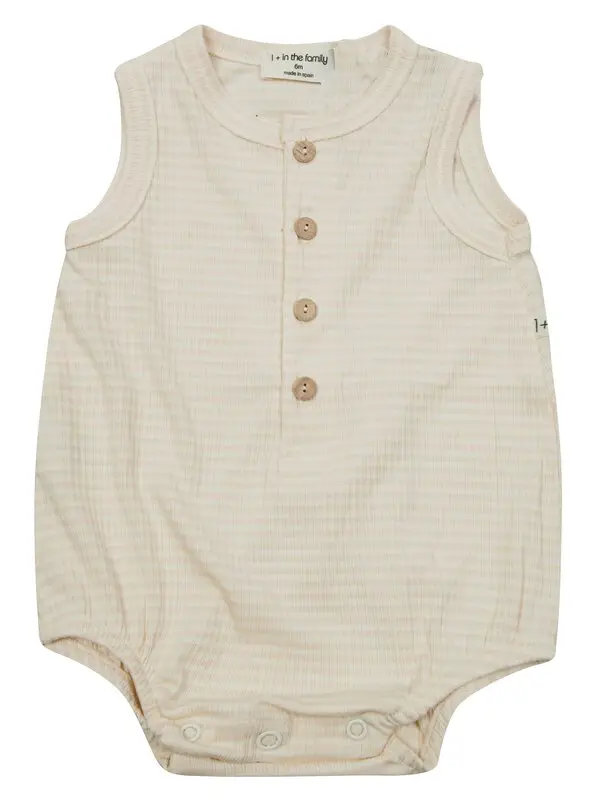 1+IN THE FAMILY Mini Striped Button Playsuit