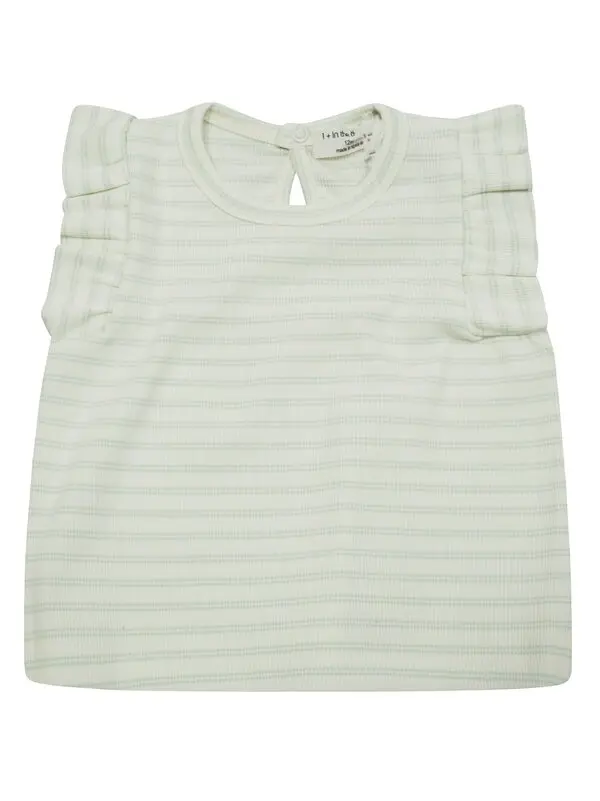 1+IN THE FAMILY Mini Ruffled Striped Tank Top - Verde