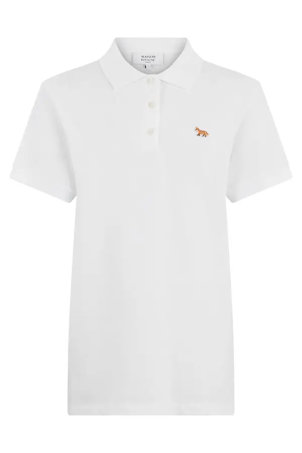 Maison Kitsuné Soft Cotton Polo With Short Sleeves - White