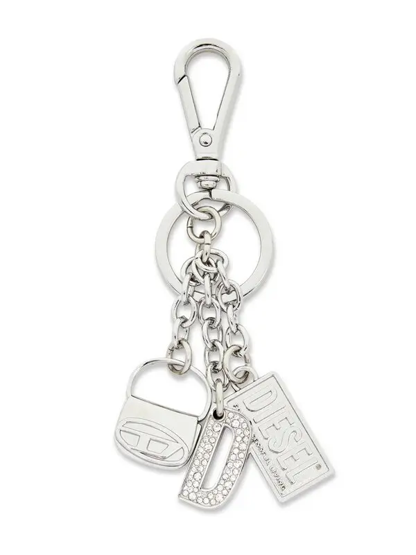 DIESEL® Mini Keychain With Clasp Closure And Three Charm Chains