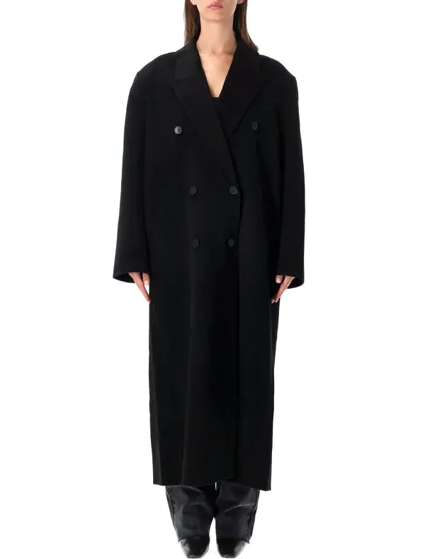 THE FRANKIE SHOP Double-breasted Wool Coat - Nero