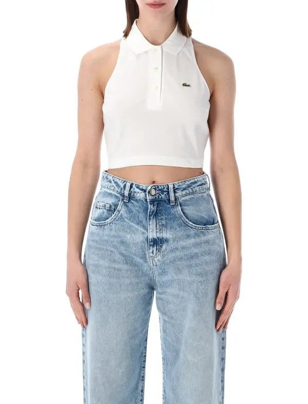 Lacoste Cropped Halterneck Polo Shirt