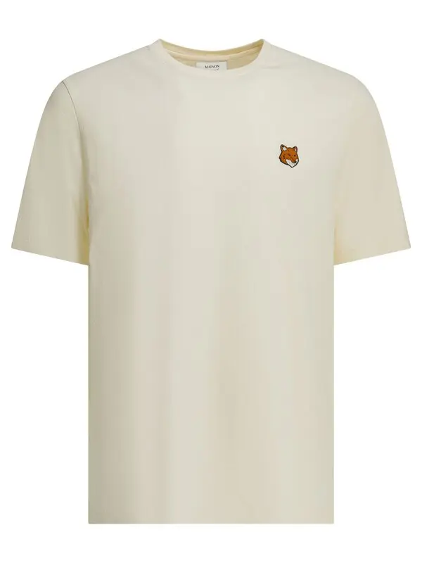 Maison Kitsuné Crewneck T-shirt With Embroidered Fox Head Patch