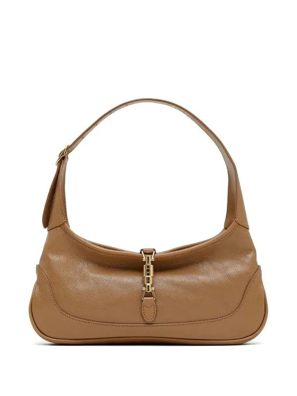 Gucci 16 Cm Height Leather Shoulder Bag With Nappa Lining, Gold-tone Hardware And Piston Closure - Marrone