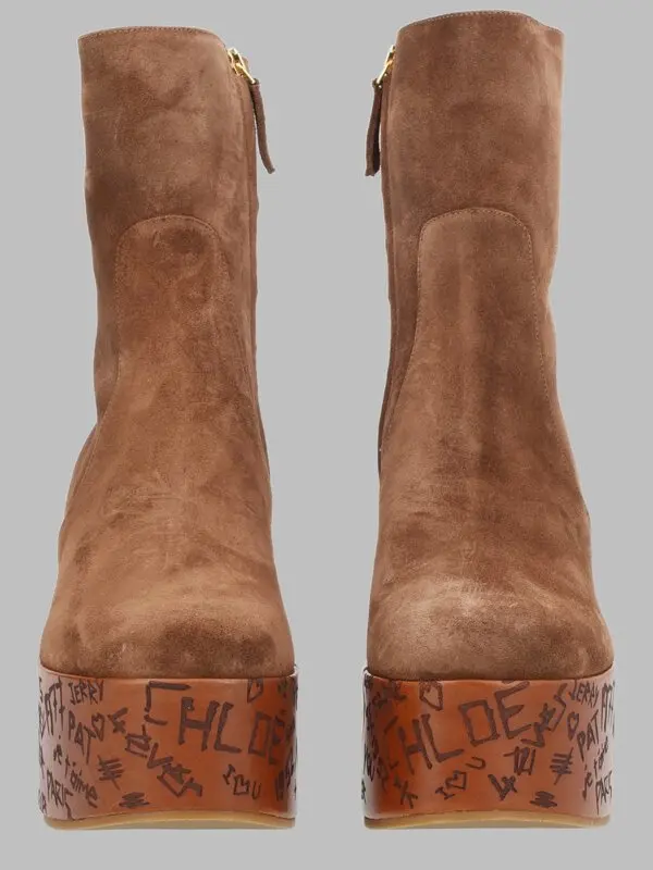 Chloé Leather Boots - Brown