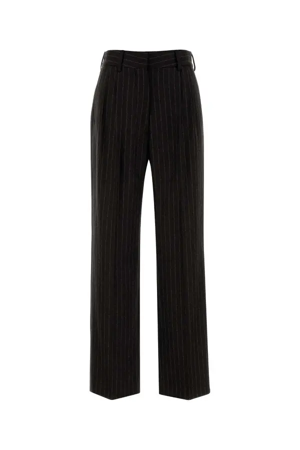 BLAZE Embroidered Wool-blend Fox Palazzo Pants For - Stripped