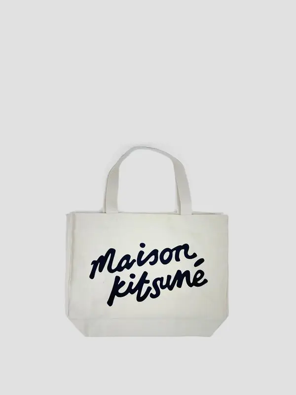 Maison Kitsuné Handwriting Mini Tote Handbag - Ecru