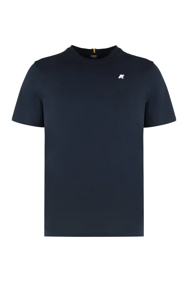 K-WAY Slim Fit Crew-neck Cotton T-shirt - Blue