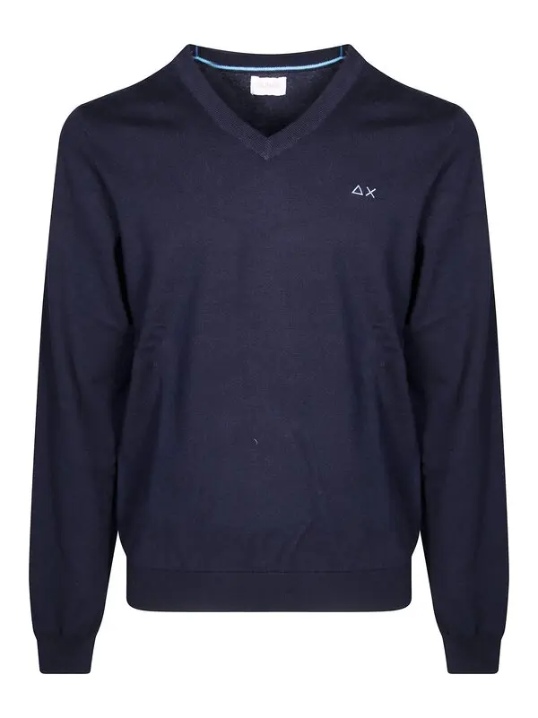 SUN 68 V-neck Fine Knit Sweater