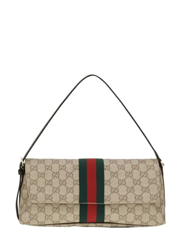Gucci Gg Coated Canvas Shoulder Bag - Beige
