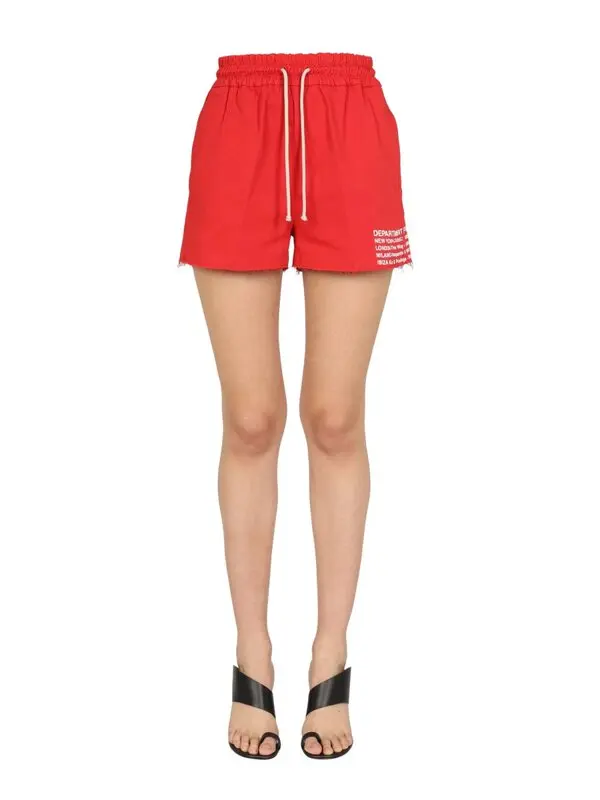 DEPARTMENT 5 Trendy Logo Print Shorts For - Red
