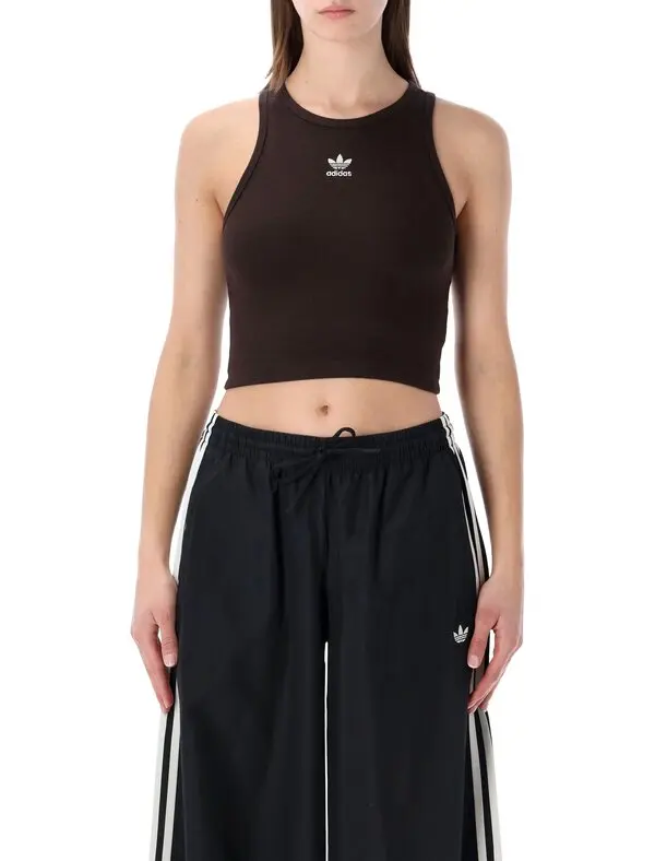 ADIDAS ORIGINALS Essential Ribbed Tank Top Slim Fit - Aurora Coffe