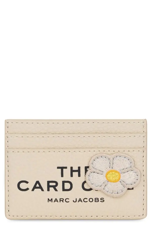 Marc Jacobs Card Holder The Camp Patchwork Mini In Calfskin Leather - Beige
