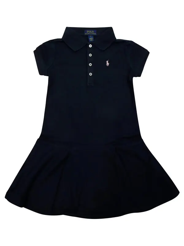 Polo Ralph Lauren Classic Polo Dress With Pleated Skirt - Navy