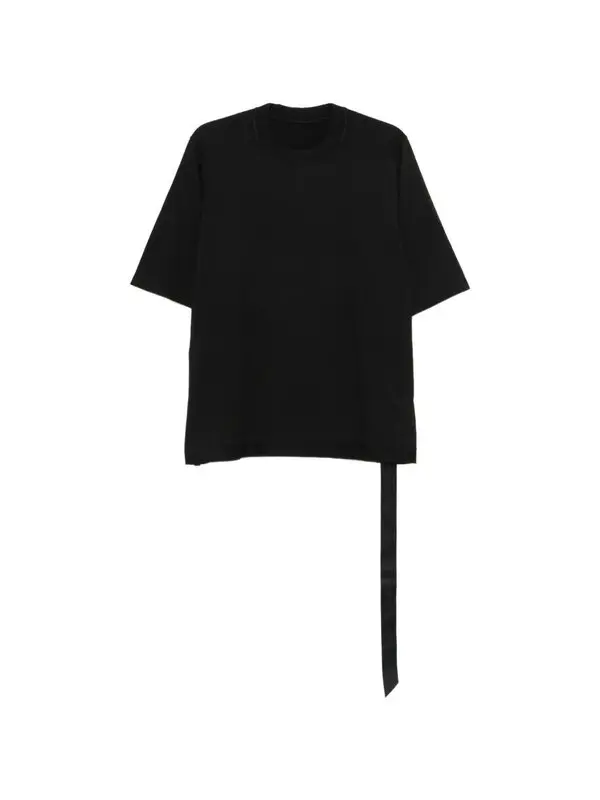 Rick Owens Midweight 100% Cotton Ribbed Crewneck T-shirt - Nero