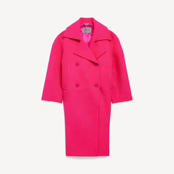 Balenciaga Long Cocoon Coat - Pink