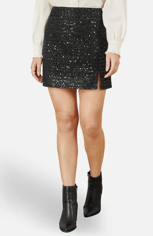 YUMI Boucle Sequin Mini Skirt