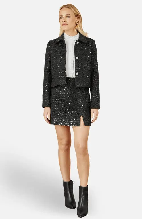 YUMI Boucle Sequin Mini Skirt