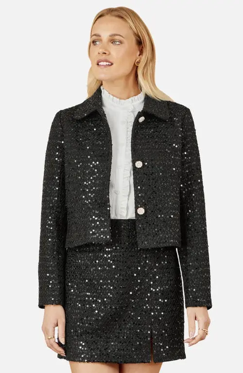 YUMI Boucle Sequin Mini Skirt