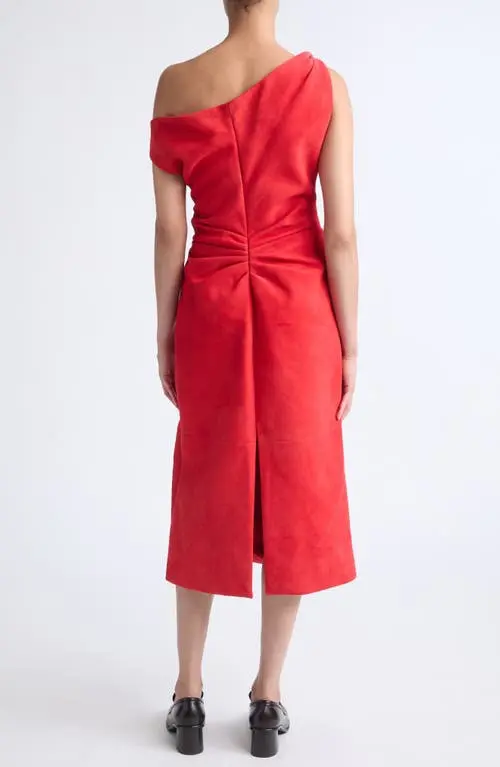 Proenza Schouler Kaelin One-shoulder Suede Midi Dress