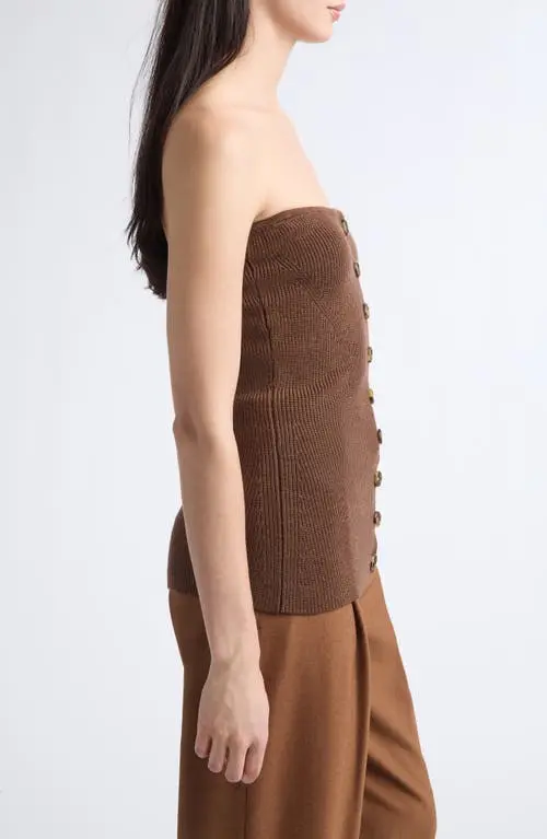 Ulla Johnson Yanni Strapless Merino Wool Sweater - Clove