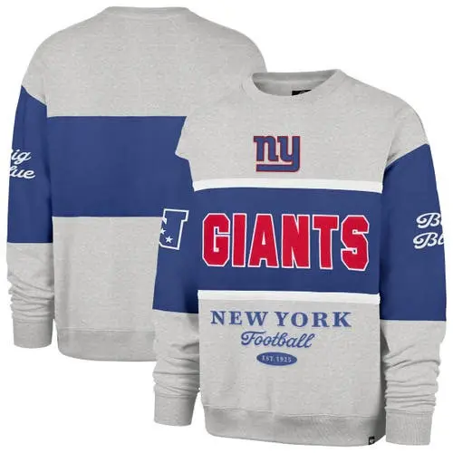 '47 Heather Gray New York Giants Blockfield Maximalist Sweatshirt