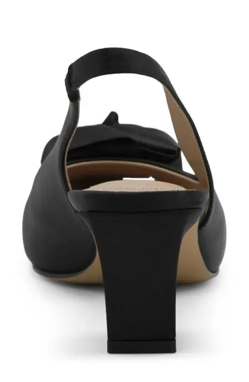 CHARLES DAVID Arsa Rosette Pointed Toe Slingback Pump - Black-st