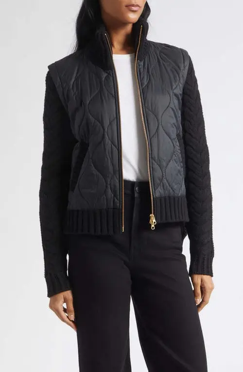 Veronica Beard Patra Mixed Media Jacket - Black