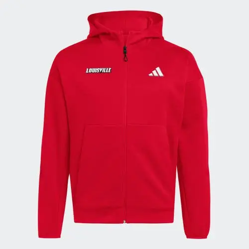 Adidas Louisville Cardinals Z.n.e Full-zip Hoodie - Red