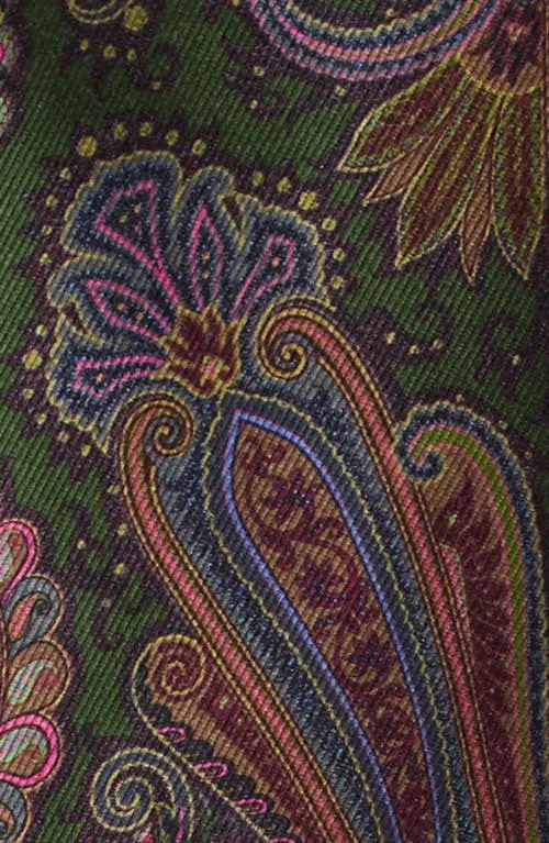 Etro Ombré Paisley Swirl Reversible Wool Blend Cape