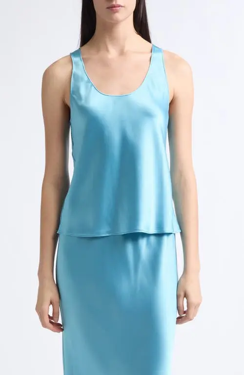 LESET Barb Satin Scoop Neck Tank - Skye