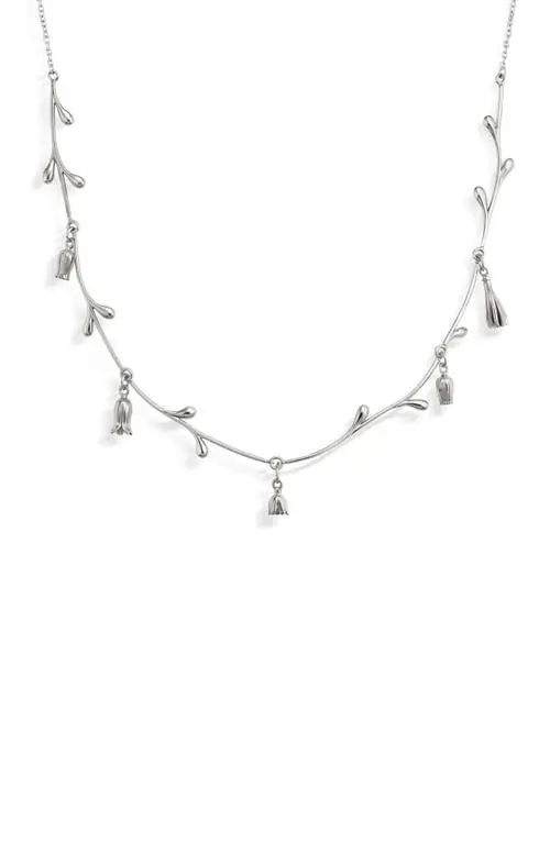 AWE INSPIRED Botanical Collar Necklace - Metallic Silver