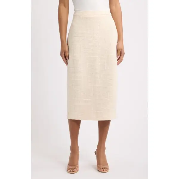 House Of Cb Lena Midi Skirt - Cream