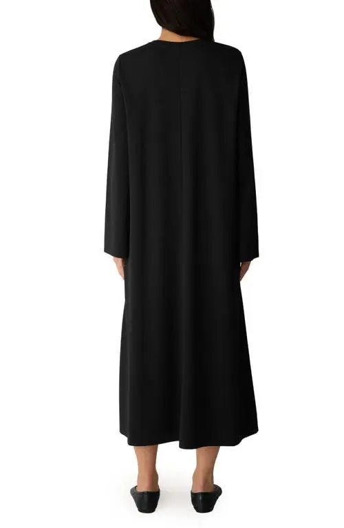 Eileen Fisher Crewneck Long Sleeve Midi Dress