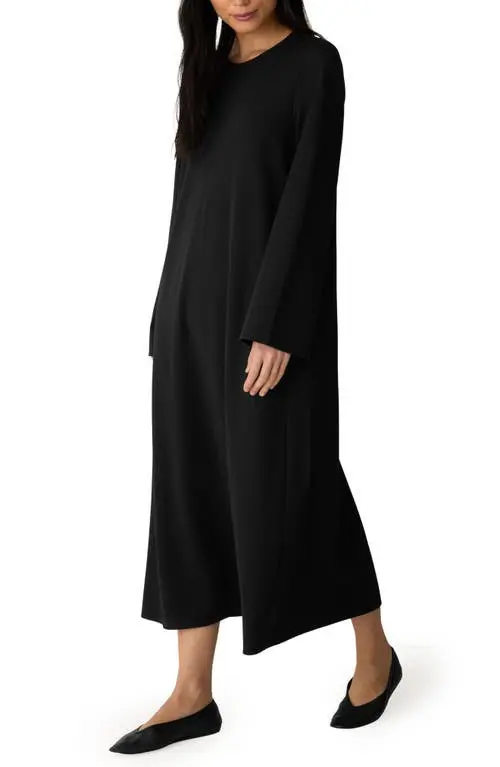 Eileen Fisher Crewneck Long Sleeve Midi Dress