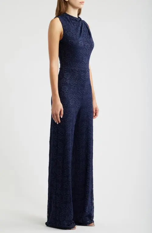 Black Halo Corrine Lace Wide Leg Jumpsuit