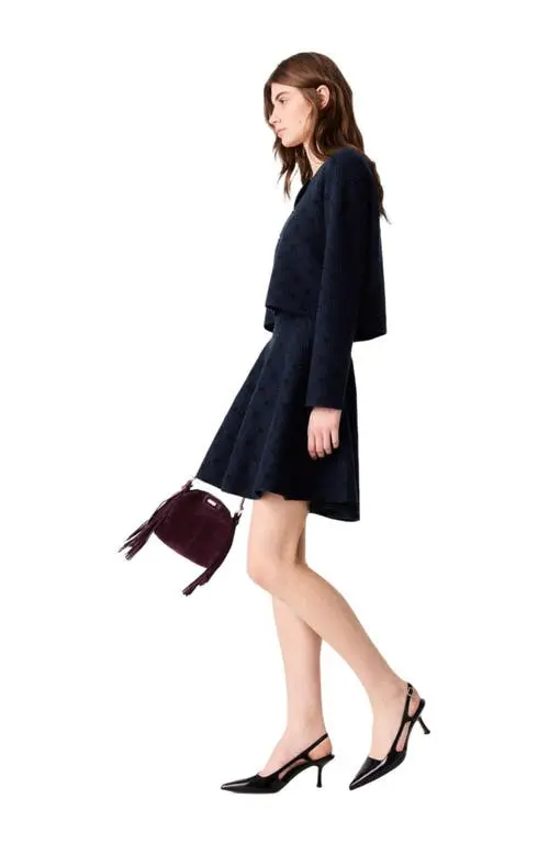 Maje Jacquard Cardigan With Sequins