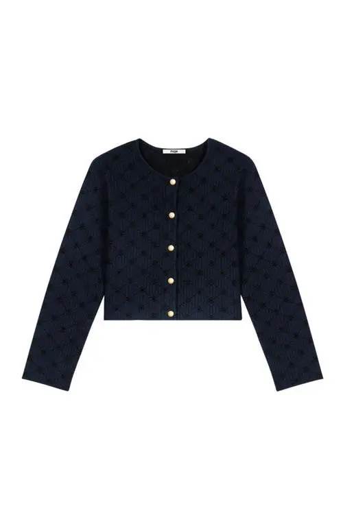 Maje Jacquard Cardigan With Sequins