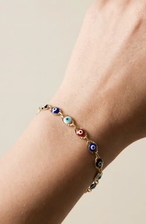 THE M JEWELERS The Multi Color Evil Eye Link Bracelet