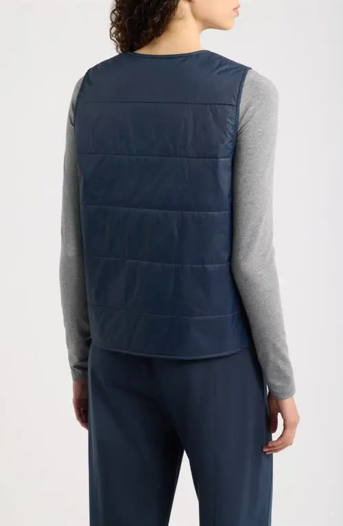 Eileen Fisher Round Neck Quilted Vest