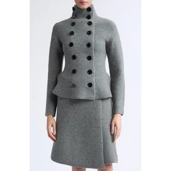 Proenza Schouler Capucine Wool Donegal Sweater Jacket - Blue Multi